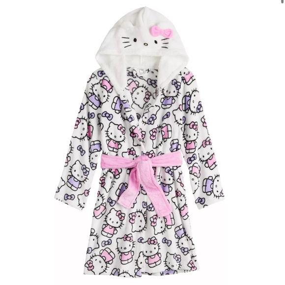 Hello Kitty | Pajamas | Hello Kitty Fleece Hooded Robe Size 4 New ...
